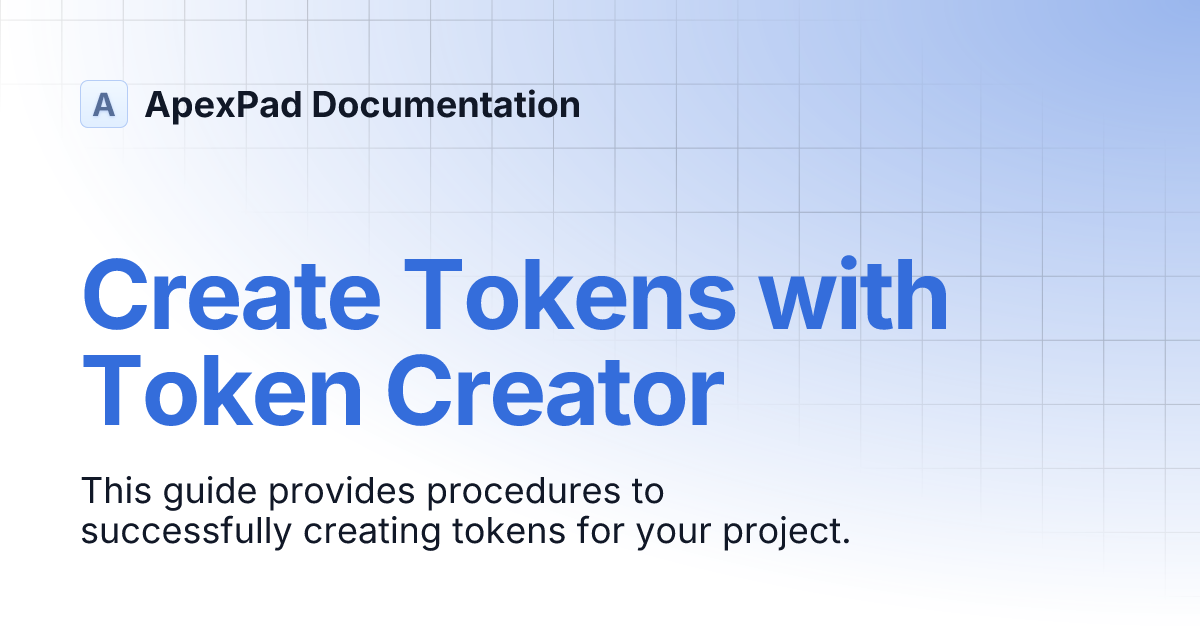 Create Tokens with Token Creator | ApexPad Documentation